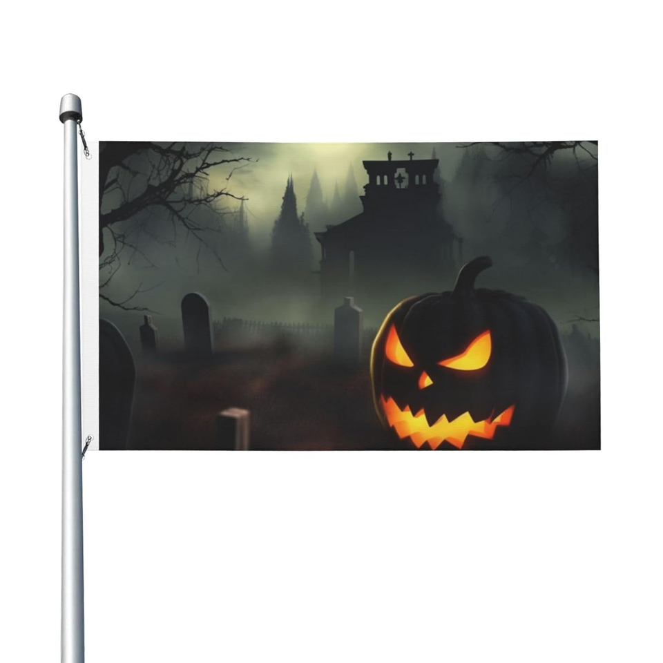 Flag 3X5 Ft Double Sided Yard Flags House Flag Halloween Horror Garden ...