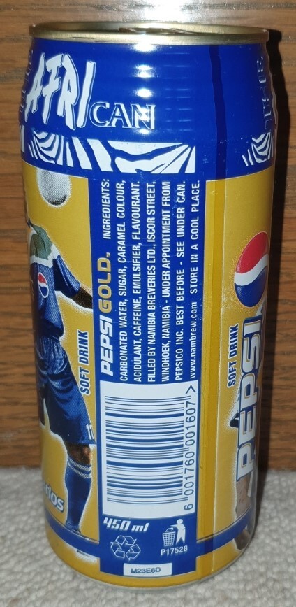 rare PEPSI Cola GOLD AFRI CAN soccer ROBERTO CARLOS can NAMIBIA soft ...