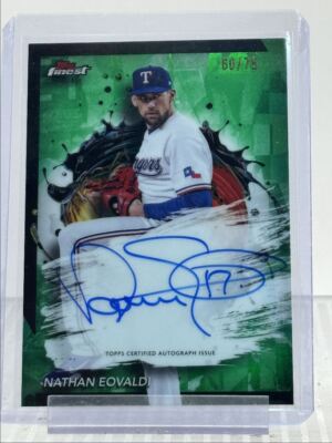NATHAN EOVALDI 2024 TOPPS FINEST AUTOGRAPH GREEN #FA-NE AUTO /75 Q0902 ...