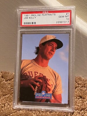 1991 Proline Portraits Jim Kelly PSA 10 #1 Bills Card LOW POP | eBay