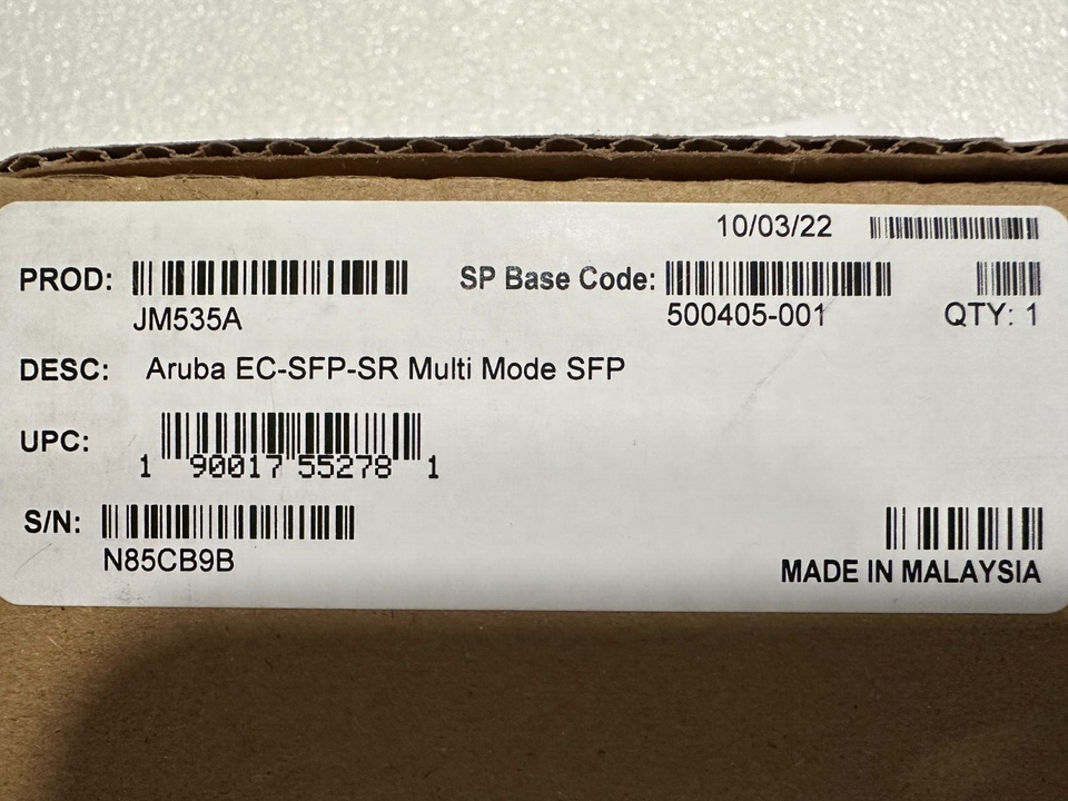 ARUBA EC-SFP-SR JM535A 500405-001 EC-SFP-SR Multi Mode SFP+ | eBay