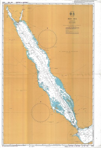 Admiralty 4704 Red Sea Chart Map Marine Wall Paper Maritime Nautical ...