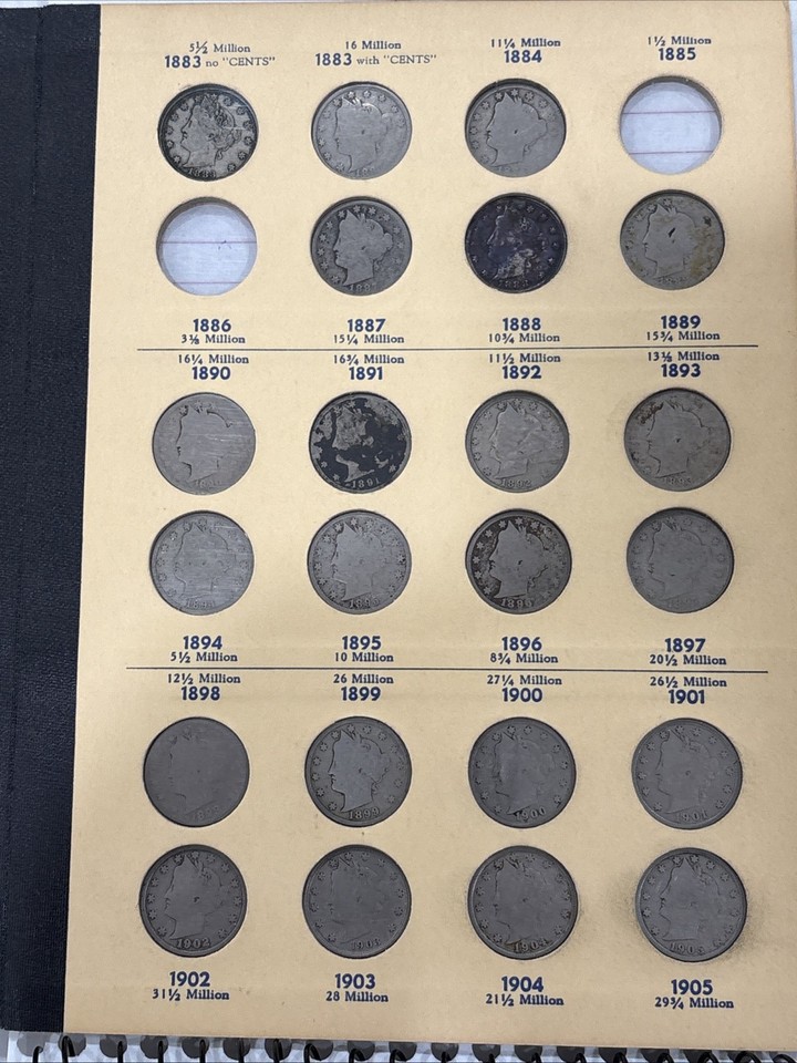 Nice Clean Library Of Coins Liberty Head V-nickels with 30 Of The 33 ...
