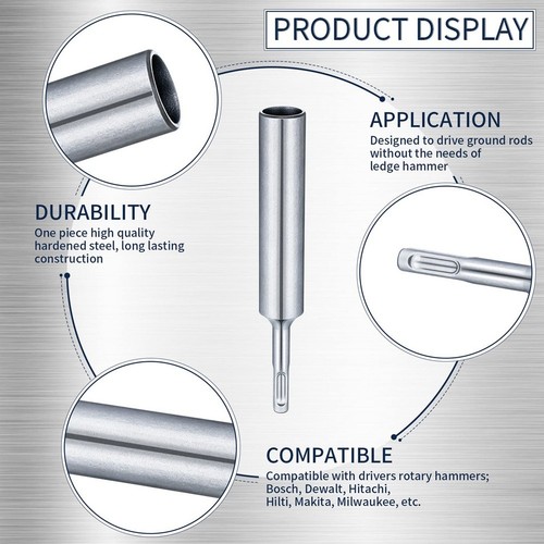 2Pcs Ground Rod Bits Driver for 5/8In&3/4In Grounding Rod,1Inch/ 25Mm ...