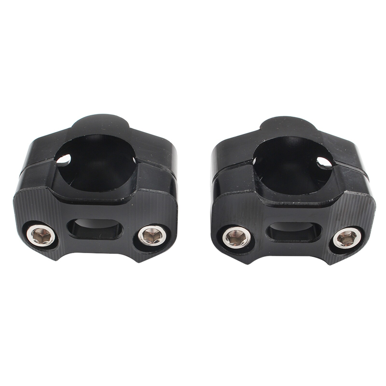 Black Aluminum Handlebar Fat Bar Mount Clamps 7/8" to 1 1/8" Dirt Pit ...