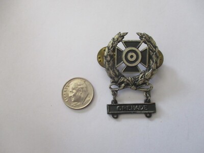 US Army Marksman Grenade Pin 1/20 Silver Filled S21 | eBay