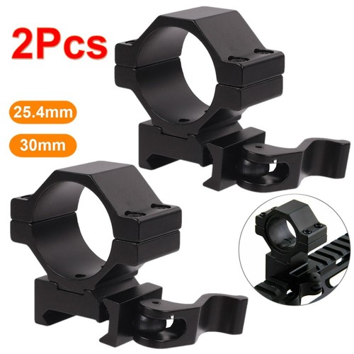 2X 25.4mm/30mm Quick Release Scope Mount Ring Adapter 20mm Picatinny ...