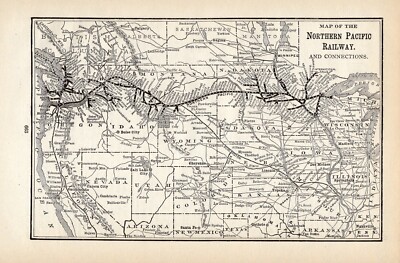 1908 Antique Northern Pacific Railway Map Railroad Map 1630 | eBay