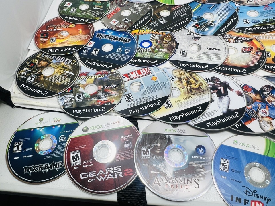 Xbox 360 PS2 Disc Only Game Lot Of 60 Games UNTESTED Disc Only | eBay