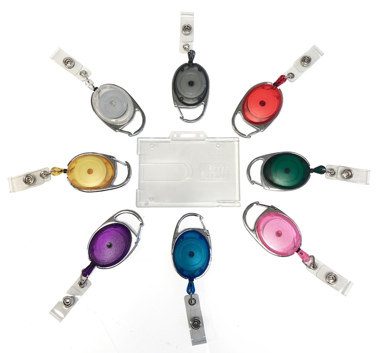 Badge Buddy Double Photo ID Card Pass Holder & YoYo Retractable Badge ...