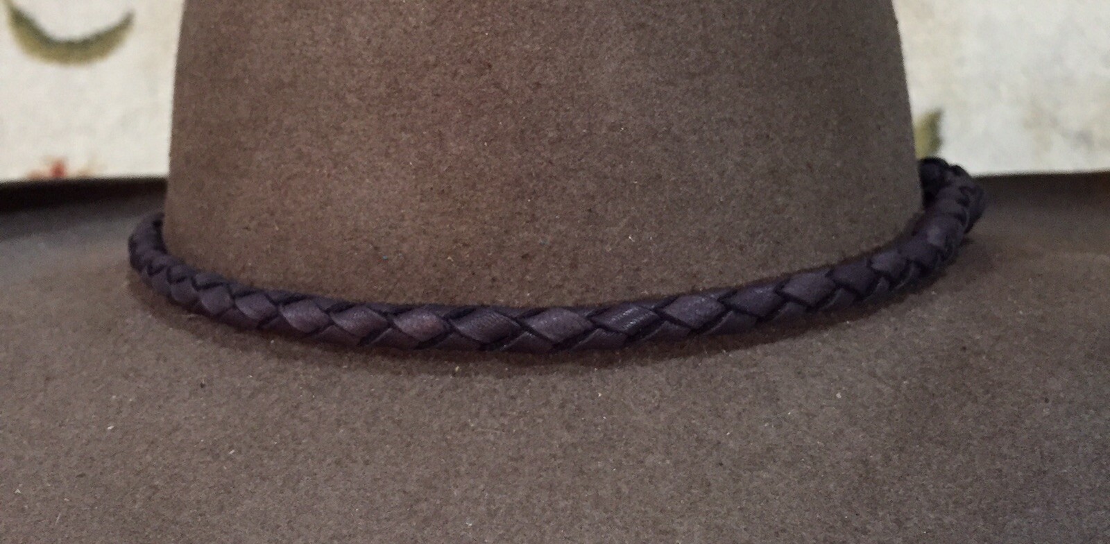 HANDMADE LARIAT HAT BAND BRAIDED LEATHER WESTERN HATBAND STAMPEDE SET ...