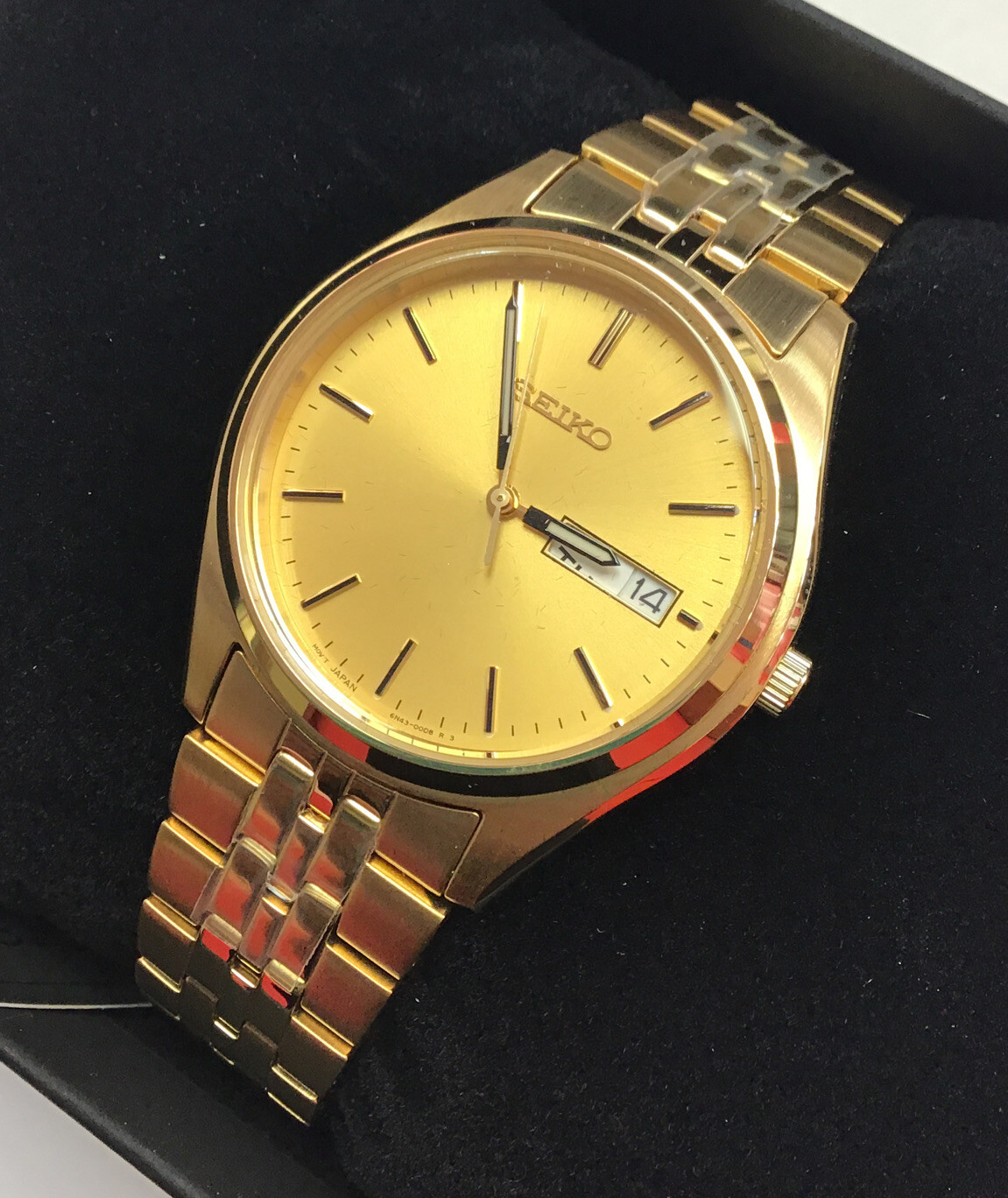 SEIKO Men's Gold Tone Stainless Steel WATCH SUR434 | eBay