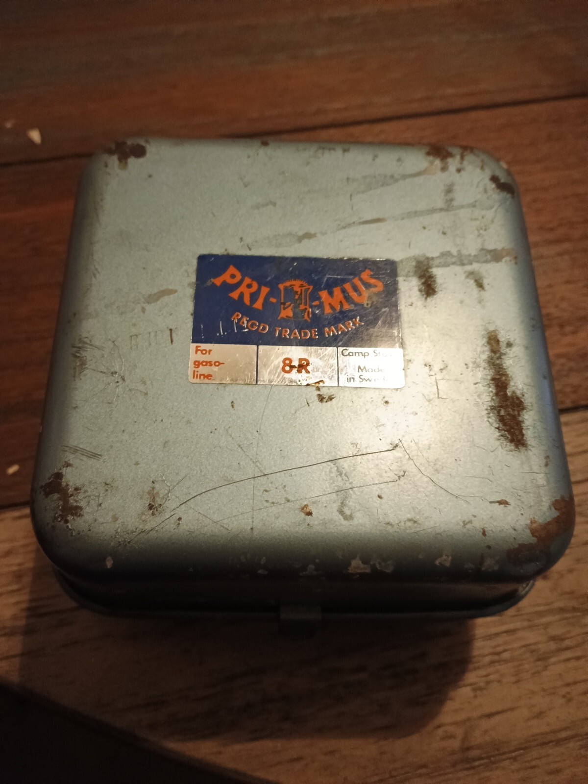 Vintage PRIMUS 8R Camp Stove Gasoline Made Sweden Metal Case Working w ...