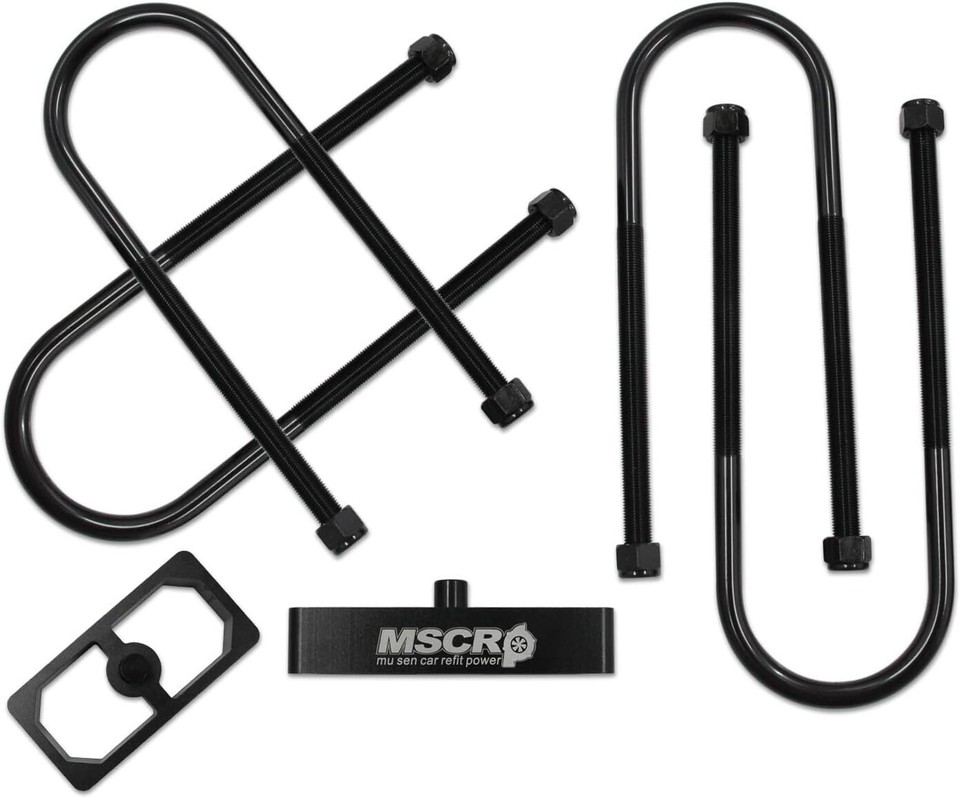 Universal Billet Aluminum Leaf Spring Lowering Block Kit with U-Bolts ...