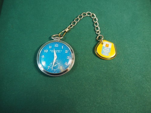 Vintage Clinton Pocket Watch Shell Super X Motor Oil Advertising Swiss ...