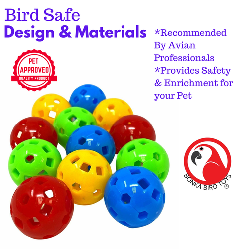 Bonka Bird Toys 1492 PK12 Mini Hard Plastic Balls Foot Talon Craft Part ...