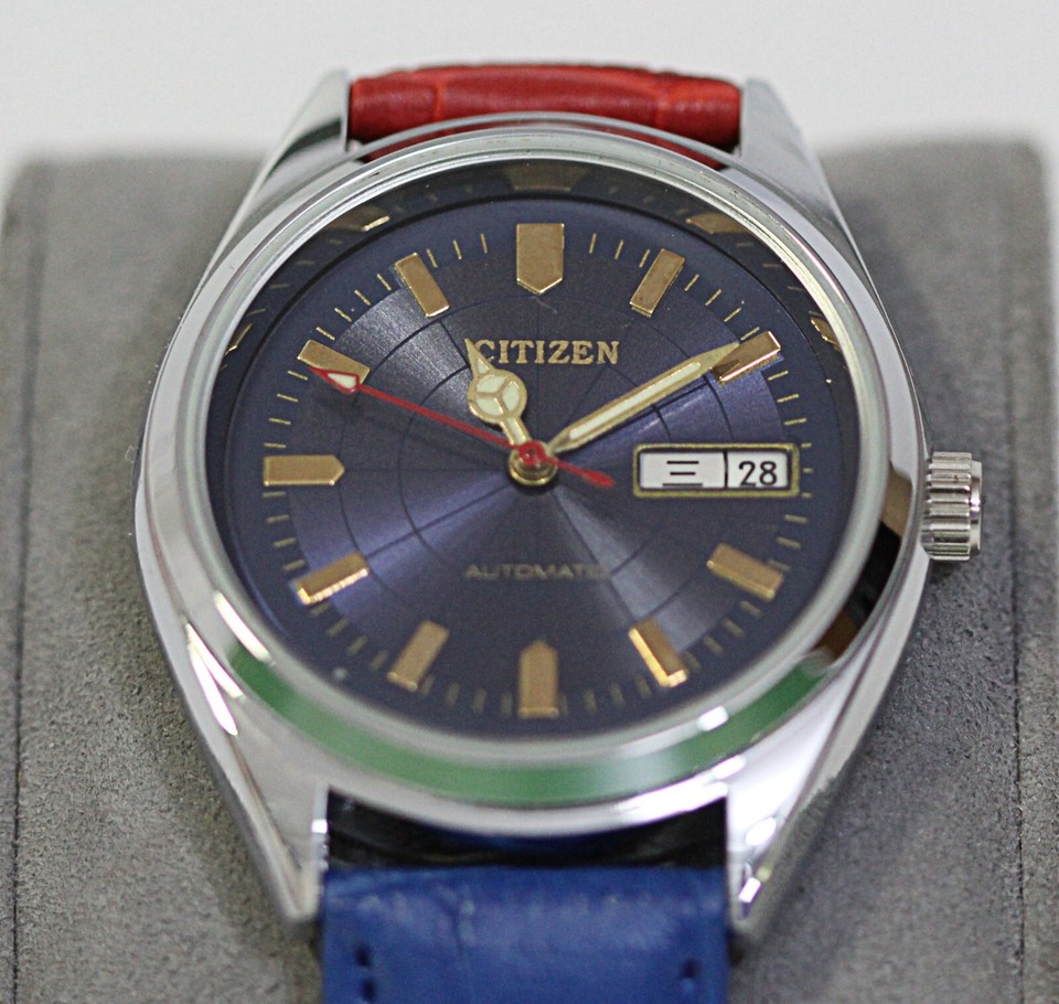 Rare! Vintage CITIZEN Automatic Men's Watch RED&BLUE Colors Featured ...