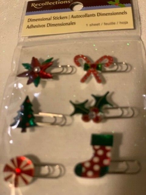 RECOLLECTIONS 3D STICKERS CHRISTMAS HOLIDAY PAPERCLIPS RARE STICKERS | eBay