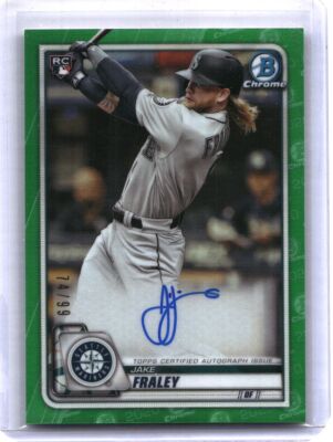 2020 Bowman Chrome #CRA-JF Jake Fraley Rookie Autographs Green ...