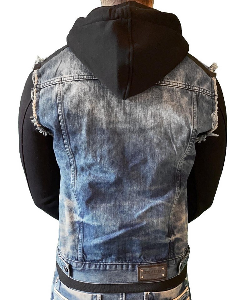 Cipo & Baxx IOWA Mens Jeans Hood Jacket Denim CJ154 All Sizes | eBay