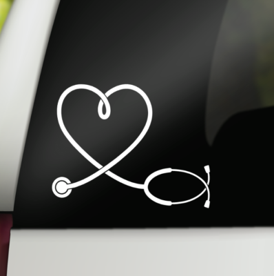 Heart Stethoscope Decal