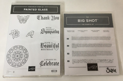 Stampin Up Painted Glass Stamp Set & Stained Glass Thinlits Dies 147461 ...