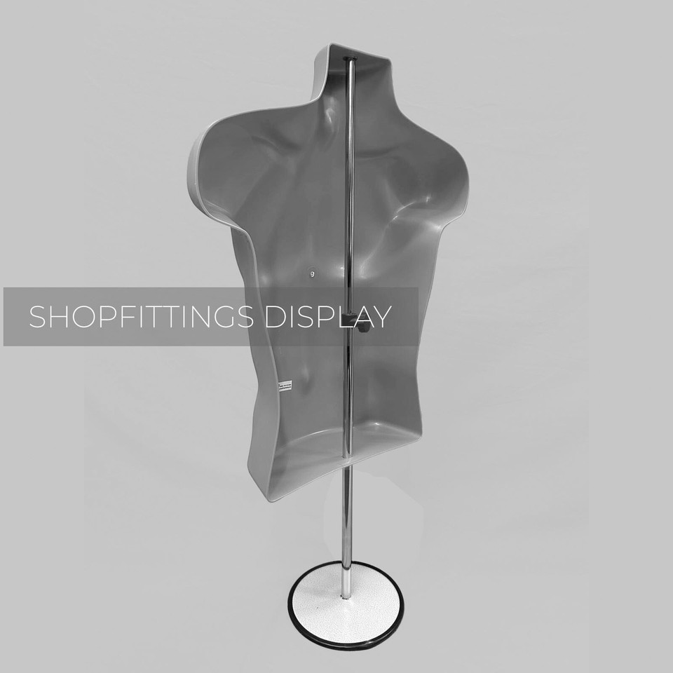 Black Male Mannequin Body Form Hanging Torso Bust Display Plastic with ...