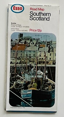 Vintage Esso Road Map Southern Scotland Undated | eBay