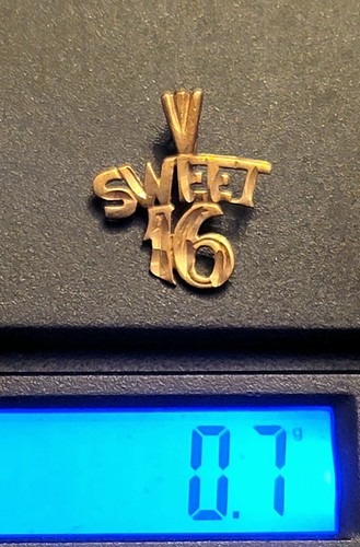 MICHAEL ANTHONY 14K YELLOW GOLD "SWEET 16" ETCHED CHARM PENDANT 👀 PICS ...