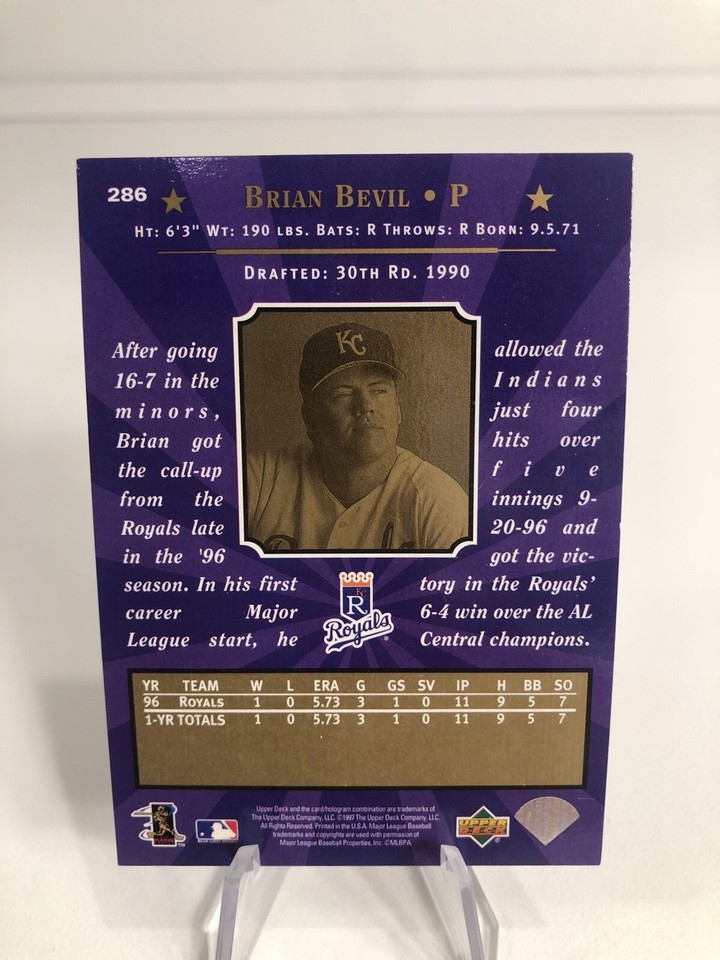 1997 Upper Deck STAR ROOKIES BRIAN BEVIL #286 Kansas City Royal | eBay