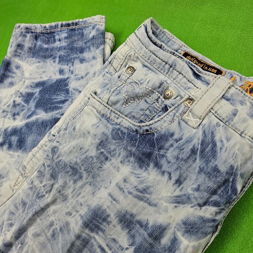 Rock Revival Jeans Adult 36x31 (Tag 36) Acid Wash Relaxed Distressed 31 ...