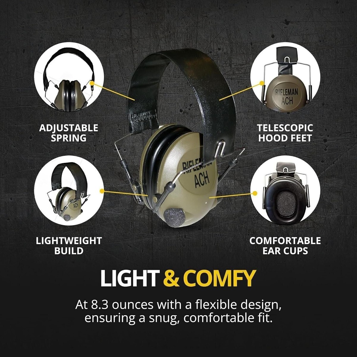 Axil Ear Protection BenchMaster Rifleman ACH Electronic Ear Protection ...