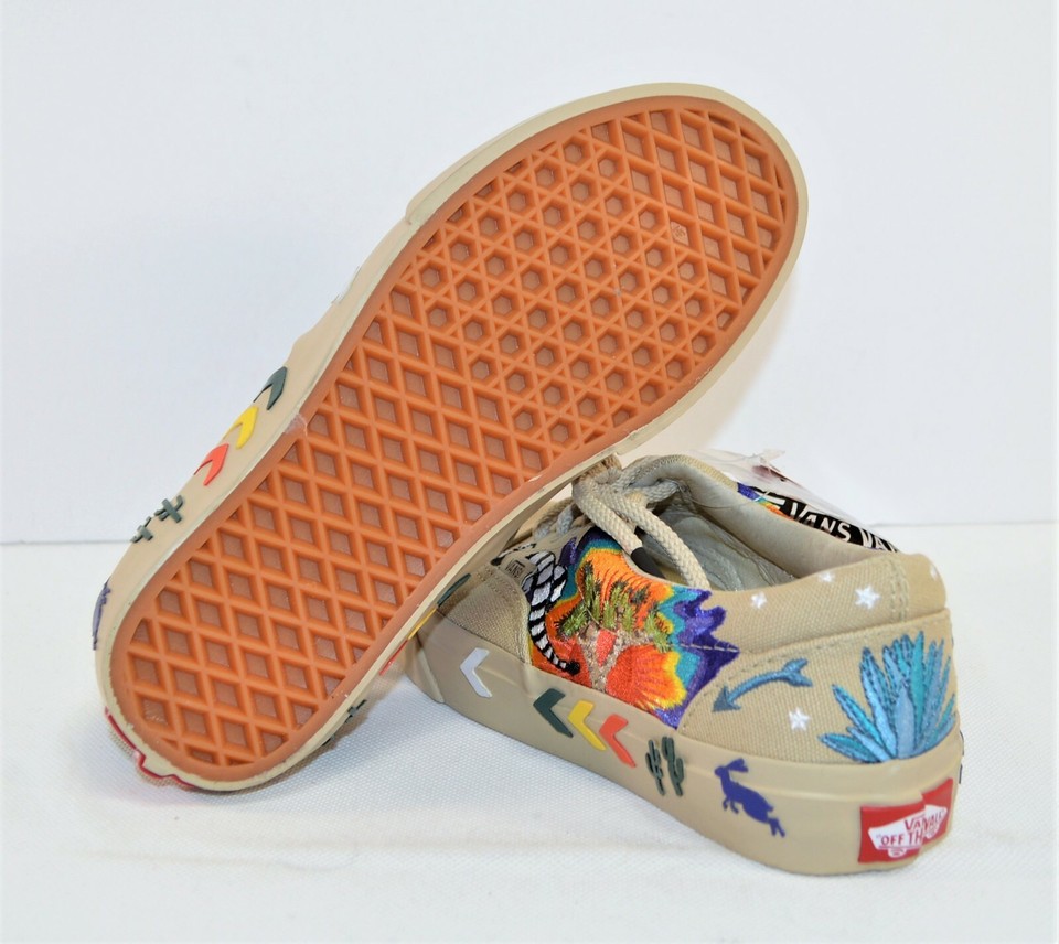 Vans Era Desert Embellish Safari Tan Floral Embroidered Skate Shoes Sz ...