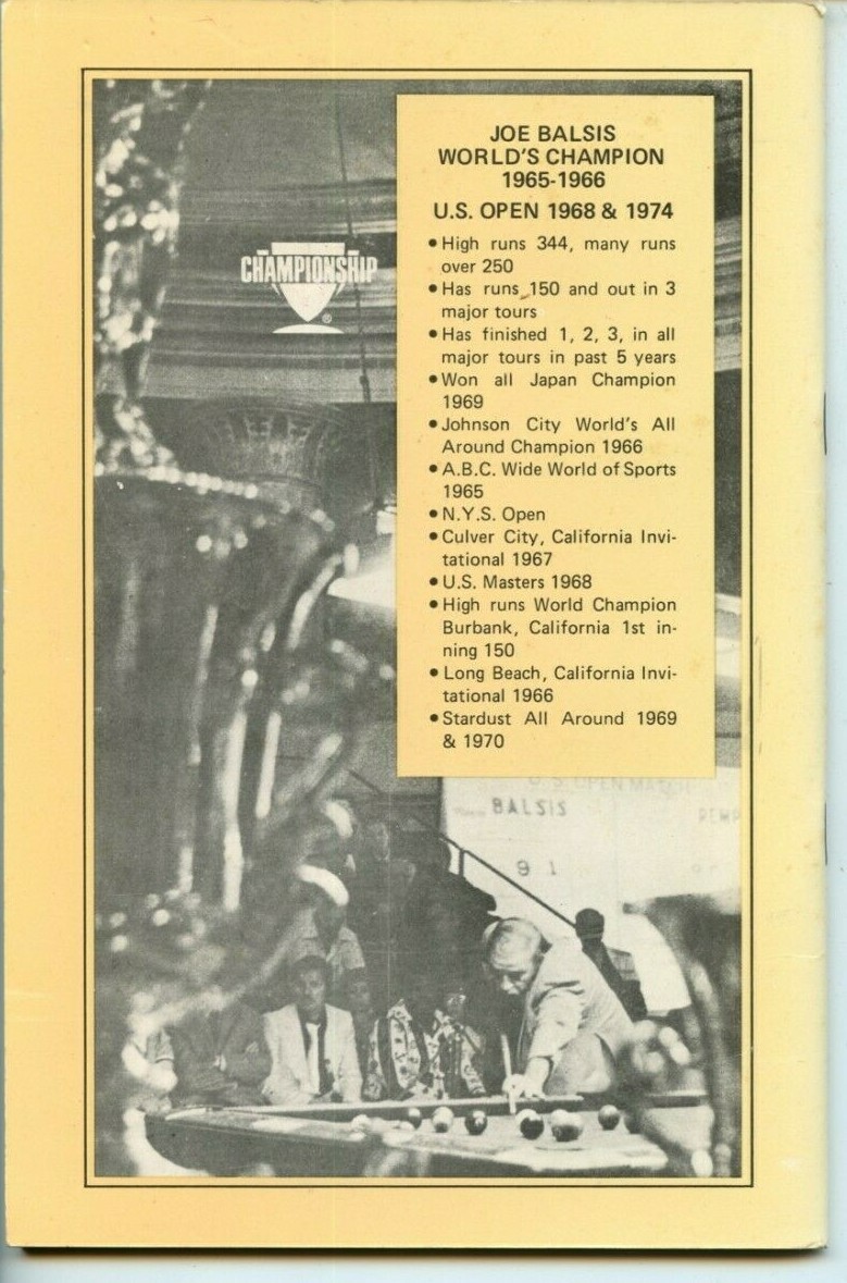 Official Billiard Games Rule Book by Joe Balsis PB Illustrated Snooker ...