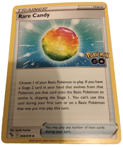 Rare Candy Pokemon GO TCG Card 069/078 Regular Uncommon Near Mint ...