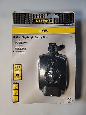 NEW Defiant 115 Amp 24hr Outdoor Dusk to Dawn Countdown Timer Grounded ...