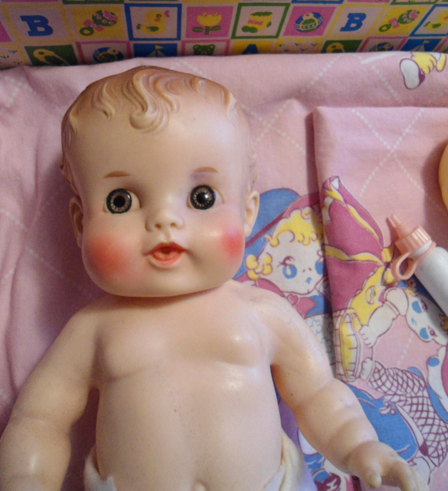 Sun Rubber 1957 Sunbabe So-Wee 10" Baby Doll with Accessories and Carry ...