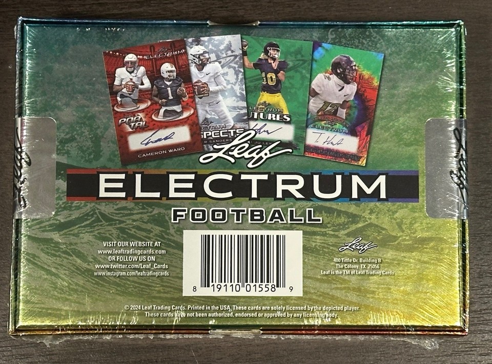 ‼️2024 Leaf Metal Electrum Football Hobby Box Factory Sealed NFL/NCAA 6 ...