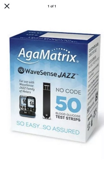 AgaMatrix WaveSense Jazz Blood Glucose Test Strips - Pack of 50 for ...
