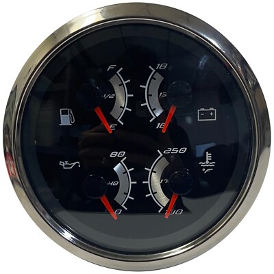 Faria Boat Multifunction Gauge GFC453A 4" Fuel Level Oil PSI Water Temp ...