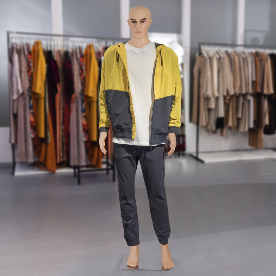72" Full Body Male Mannequin w/ 360° Rotating Head Adjustable Posture ...