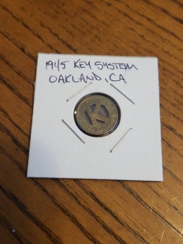 Vintage 1945 Key System Oakland, CA Good for One Local Fare Token | eBay