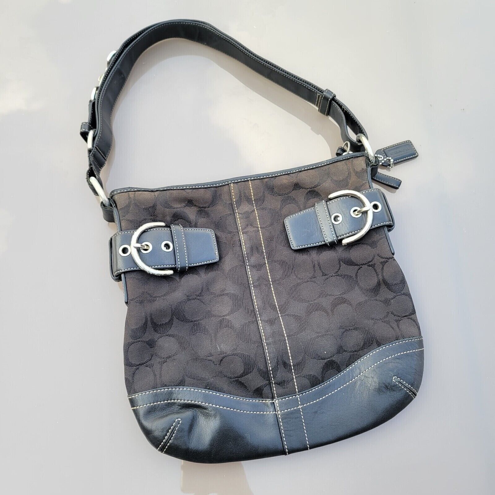 VTG COACH SIGNATURE BUCKLE DUFFLE BAG 3574 HANDBAG BU… - Gem