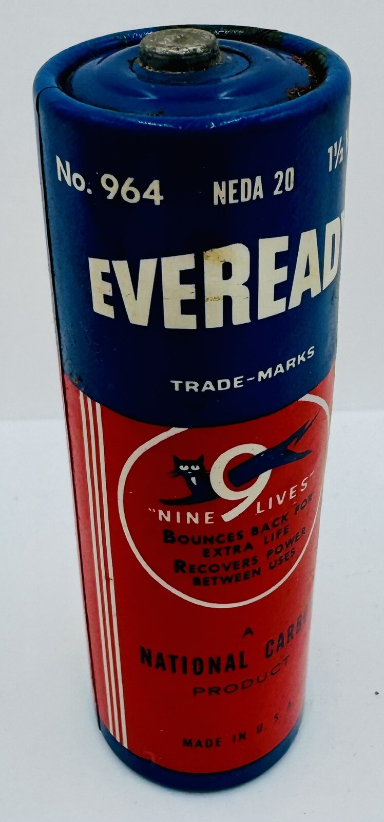 VINTAGE EVEREADY 1 1/2 V - NO. 964 - NEDA 20 - RADIO “A” BATTERY 1950s ...