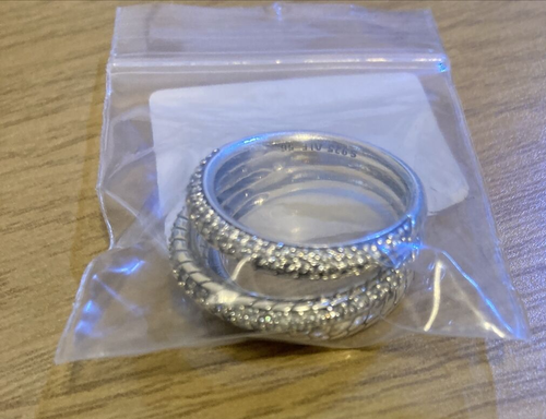 Pandora Triple Band Pave Snake Chain Pattern Ring 199083C01-56 | eBay