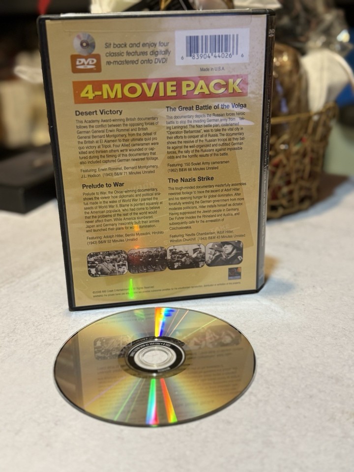 War Classics 4 Movie Pack (DVD, 2006) Desert Victory The Nazi Strike ...
