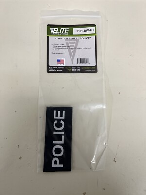 POLICE ID Patch SMALL 4X2 White Lettering ID01-BW-PO | eBay