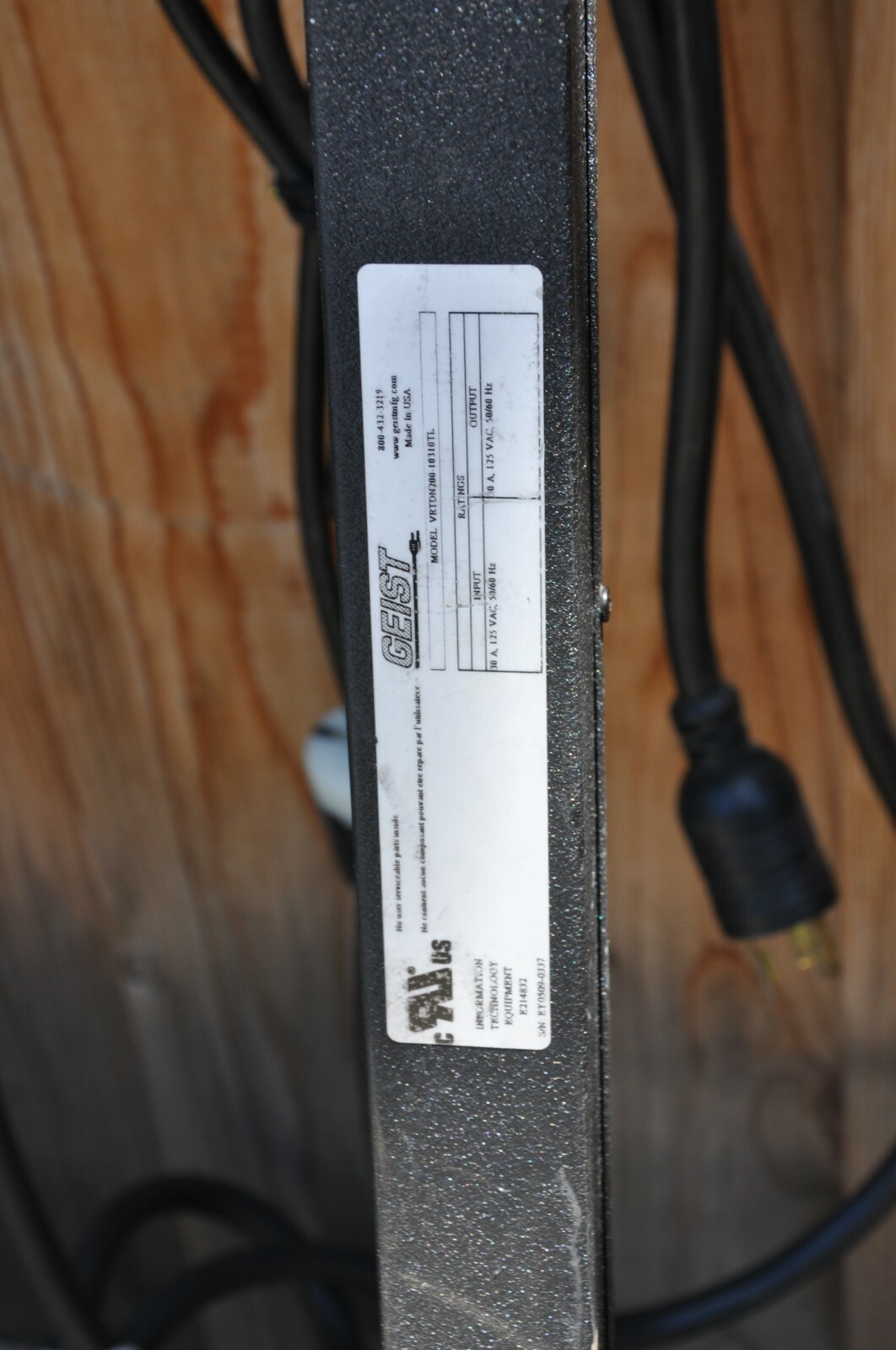 #H GEIST Power strip Dual Circuit VRTDN200-10310TL GOOD USED ship fast ...