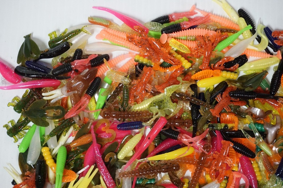150 Panfish 1" - 2" Soft Plastic Lures Assortment - Crappie/Bream Jig ...