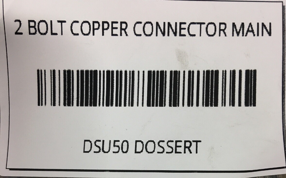 DSU50 DOSSERT 2 BOLT COPPER CONNECTOR MAIN 350MCM - 500MCM TAP 4 SOL ...